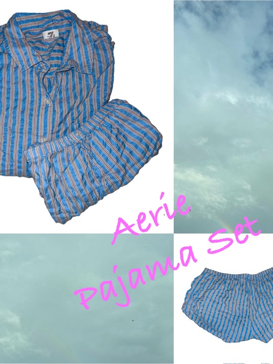 aerie | Intimates & Sleepwear | Aerie Striped Cotton Pajama Set | Poshmark